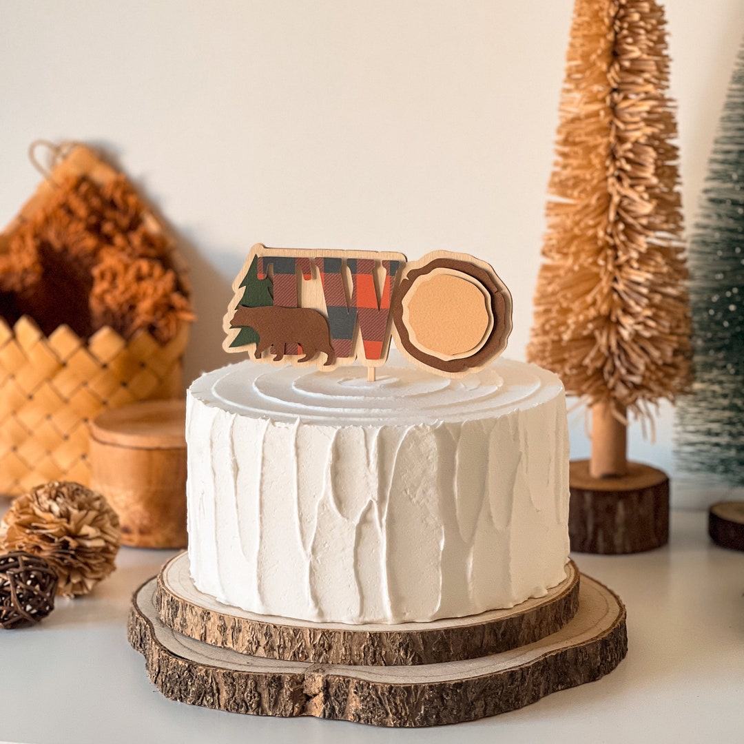 Lumberjack Cake Topper, Boy 2nd Birthday, Happy Camper, Bear, Wild One ...