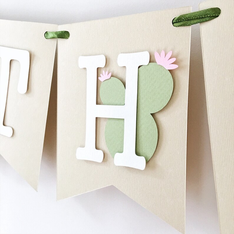 Cactus Happy Birthday Banner Fiesta 1st Birthday Decorations | Etsy
