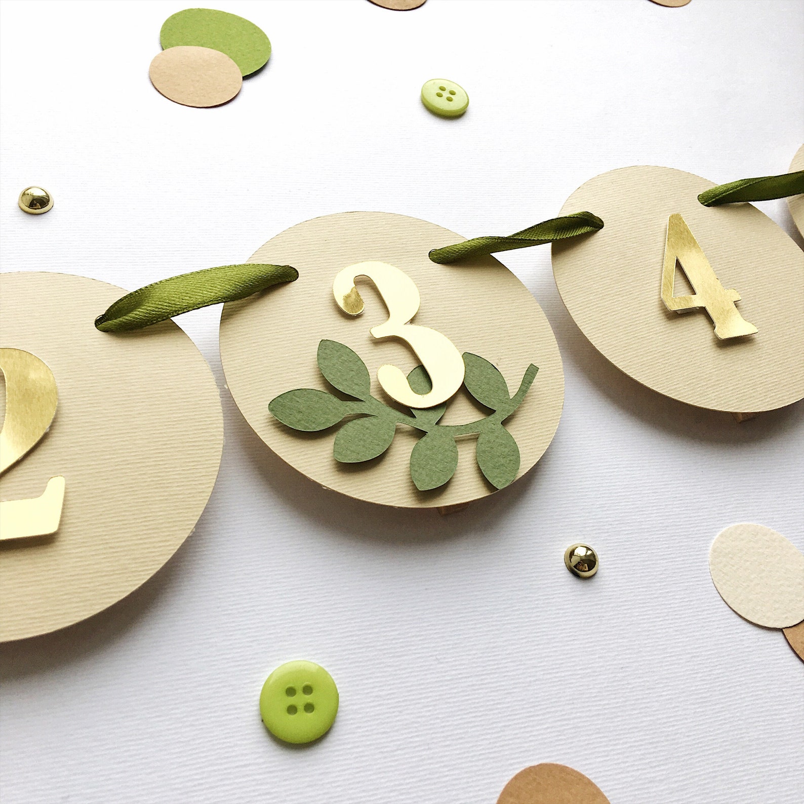 Greenery 12 Month Photo Banner Green Gold 1st Birthday - Etsy