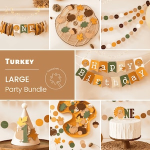 Thanksgiving 1st Birthday Bundle, Turkey Party Decor, Our Little Turkey ...