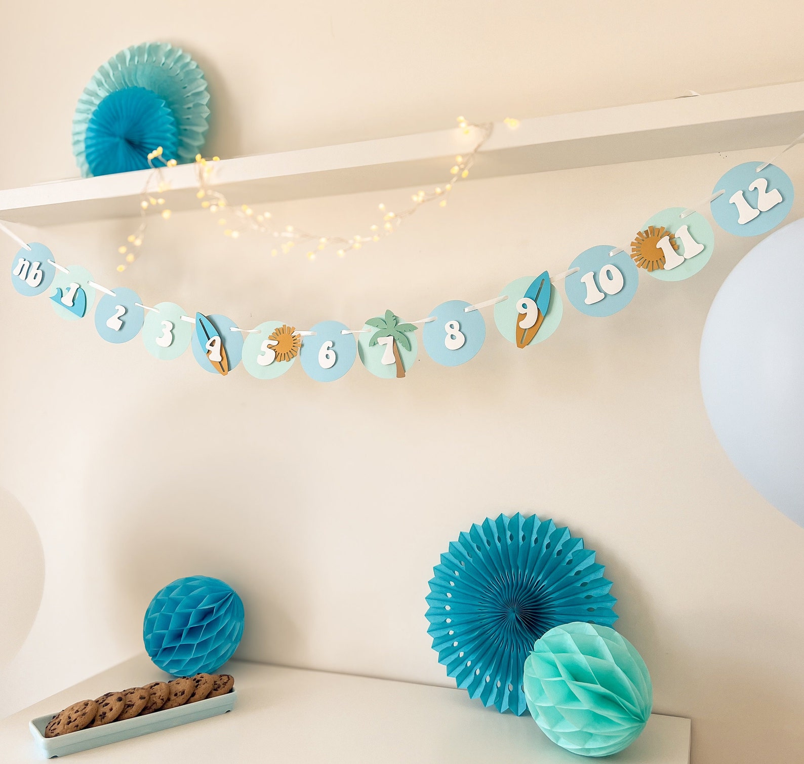 The Big One Photo Banner, Surfboard First Birthday, Wave Banner, Surf ...