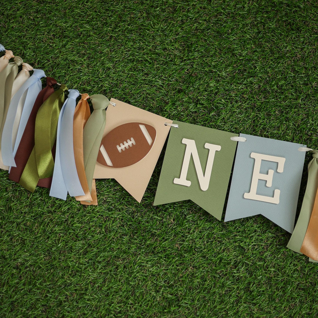 Football ONE Highchair Banner - 1st Year Down Birthday - Etsy UK