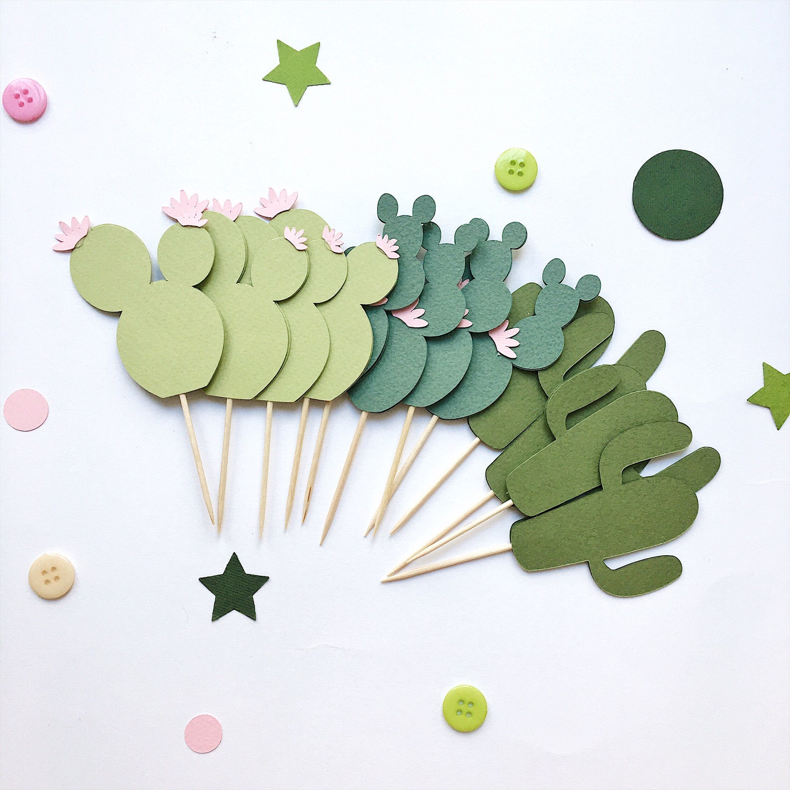 Cactus Cupcake Toppers Cactus Birthday Decorations Fiesta Baby | Etsy
