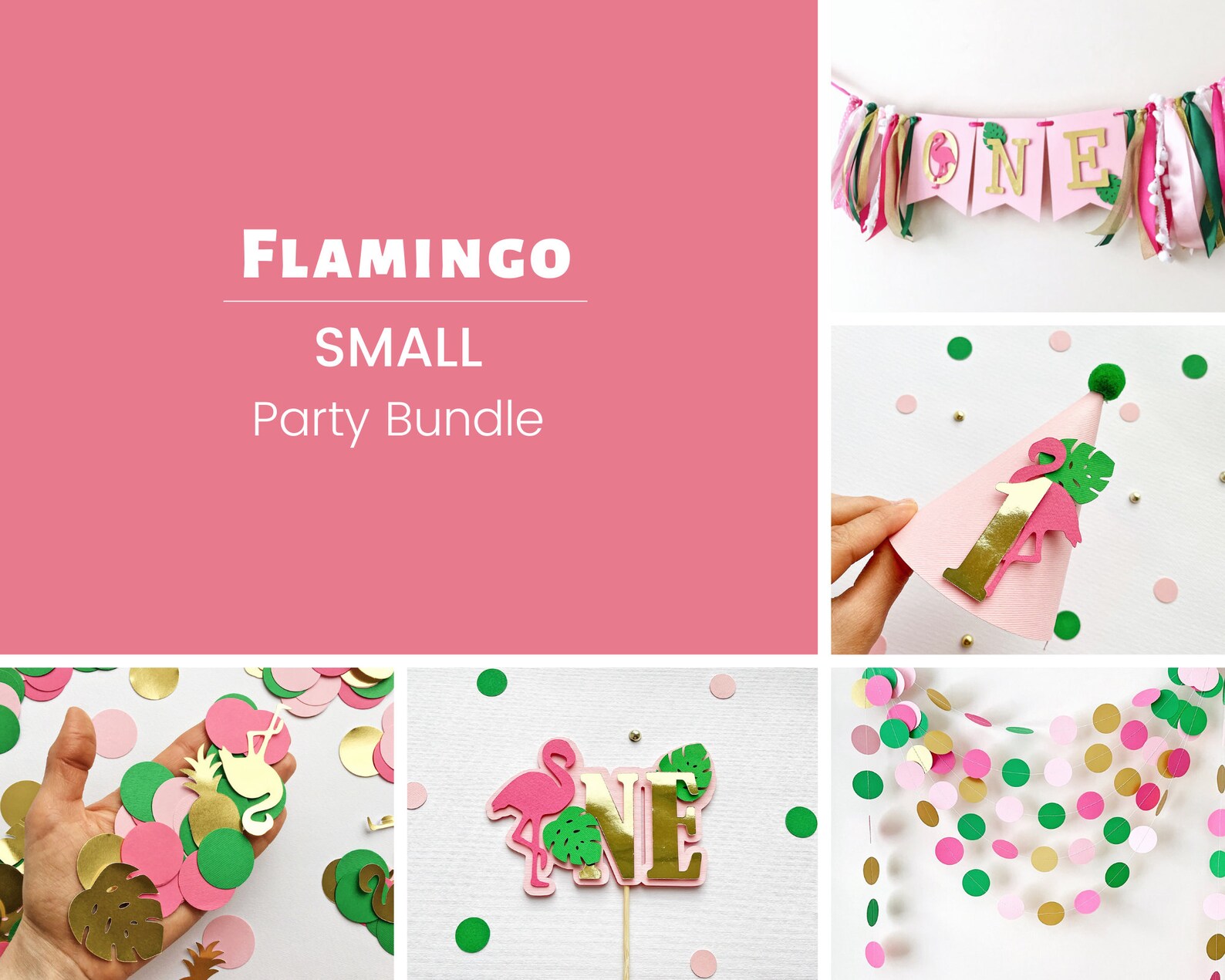Flamingo First Birthday Party Bundle Tropical Girl Birthday | Etsy