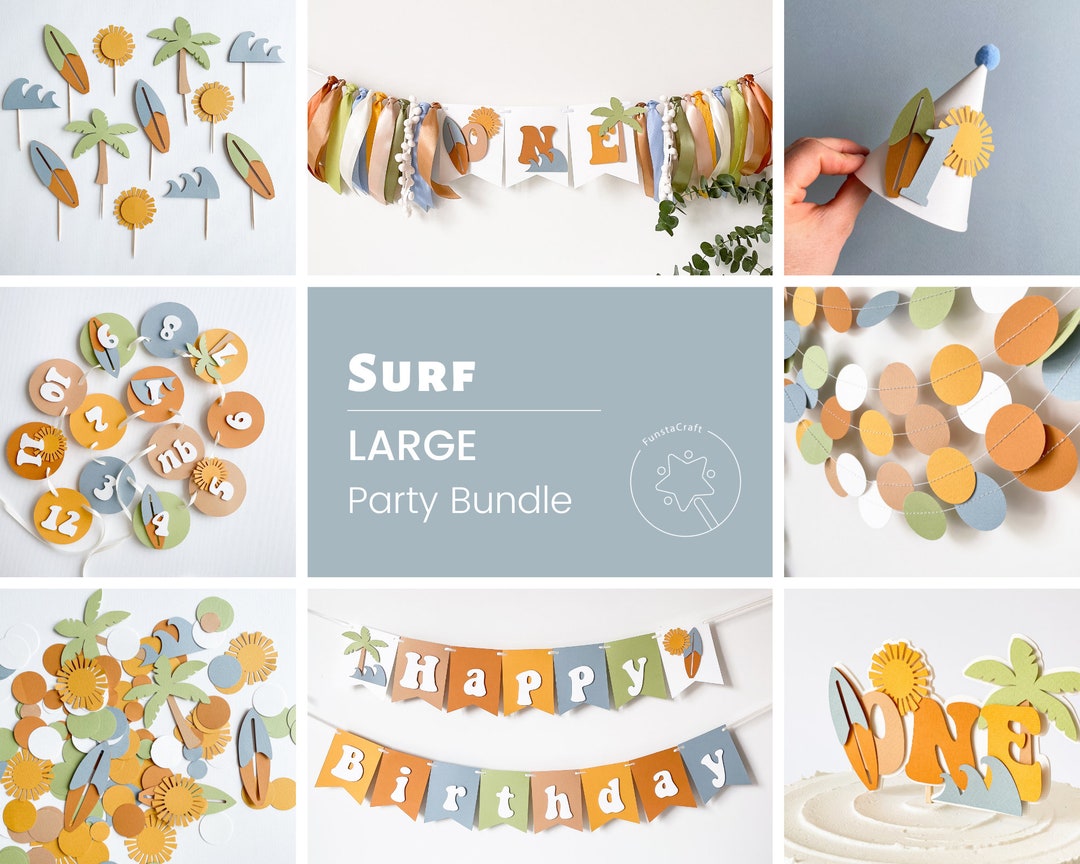 The Big One Surf Birthday Bundle, Beach 1st Birthday Decor, First Wave ...