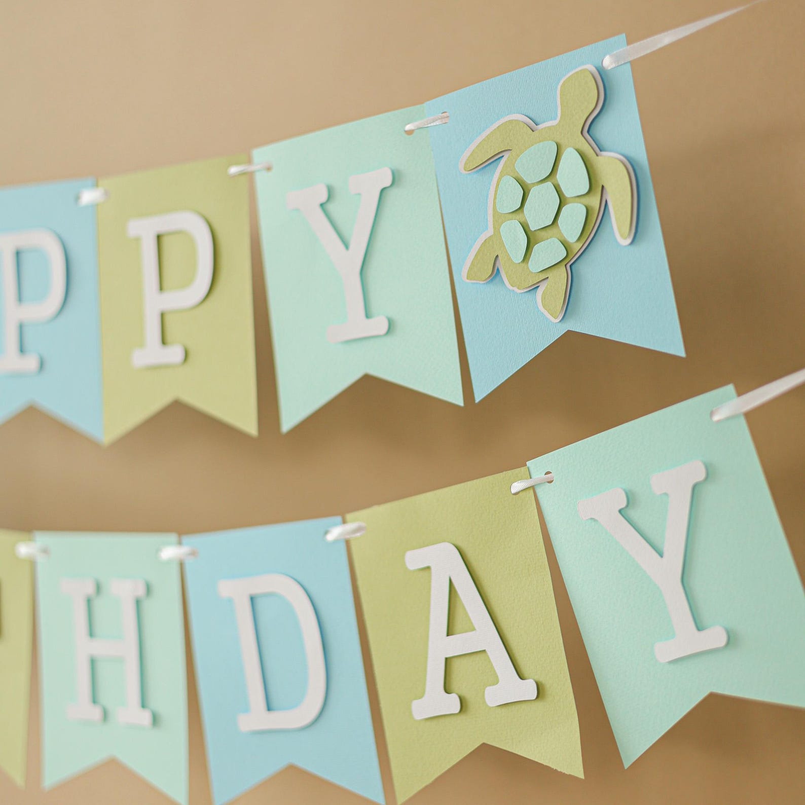 Sea Turtle Birthday Banner - Under the Sea, Turtley Two Party Decor - Etsy