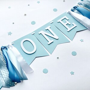 Boy Blue High Chair Banner, Boy 1st Birthday Decor, One Banner, 1 Year ...