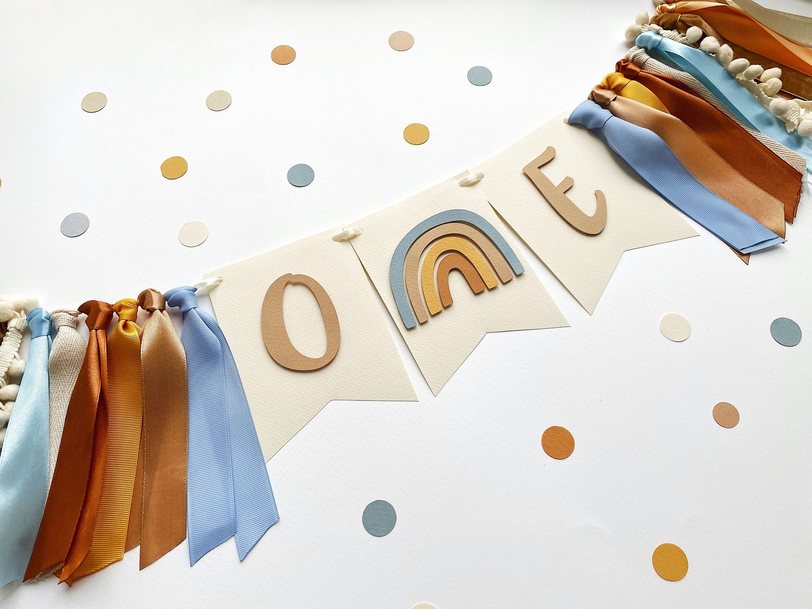 Boy Boho Rainbow One High Chair Banner Muted Rainbow 1st - Etsy