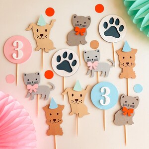 Dog & Cat Birthday Banner, Two Let the Dogs Out, Lets Pawty, Kitten and ...