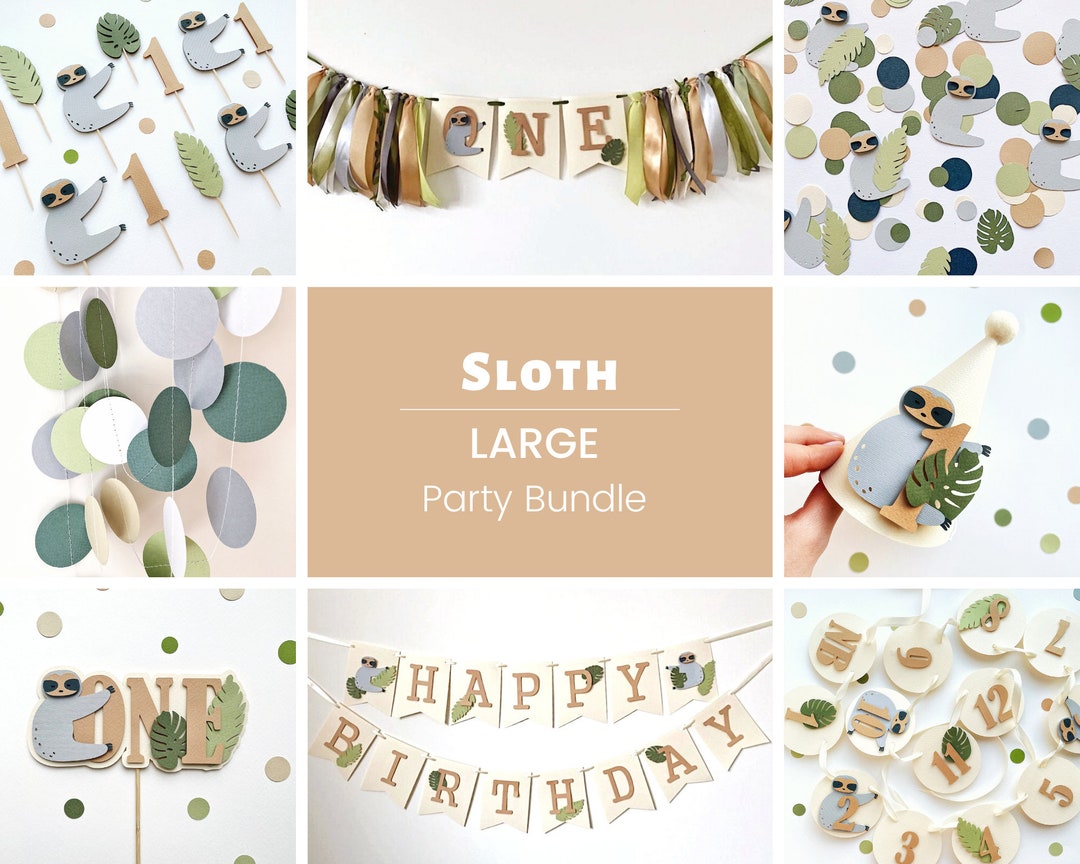 Sloth Birthday Decorations, Sloth First Birthday, High Chair Banner ...