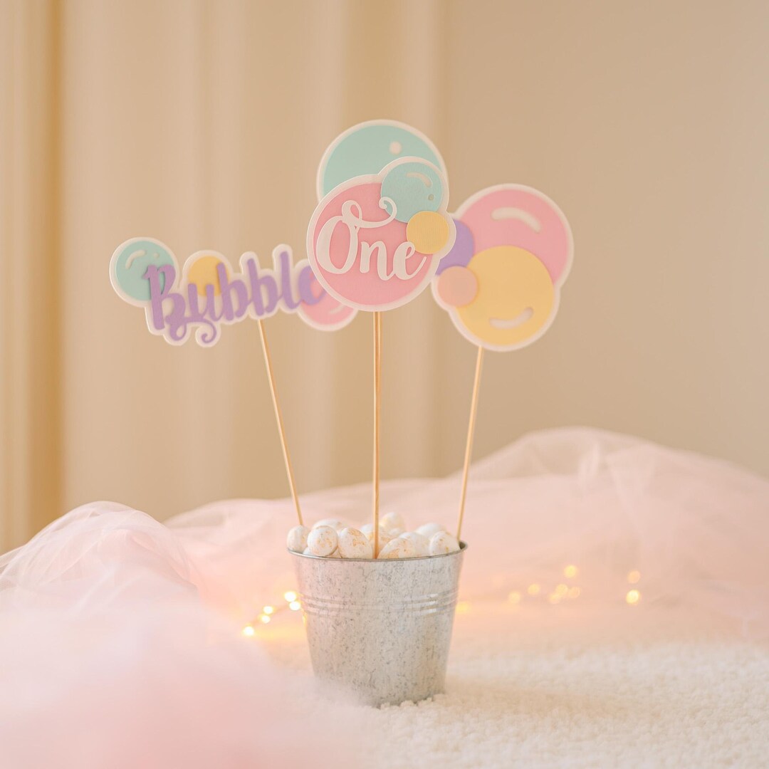 Bubble Centerpieces, Girl Birthday Party, First Birthday Decor, Pastel ...