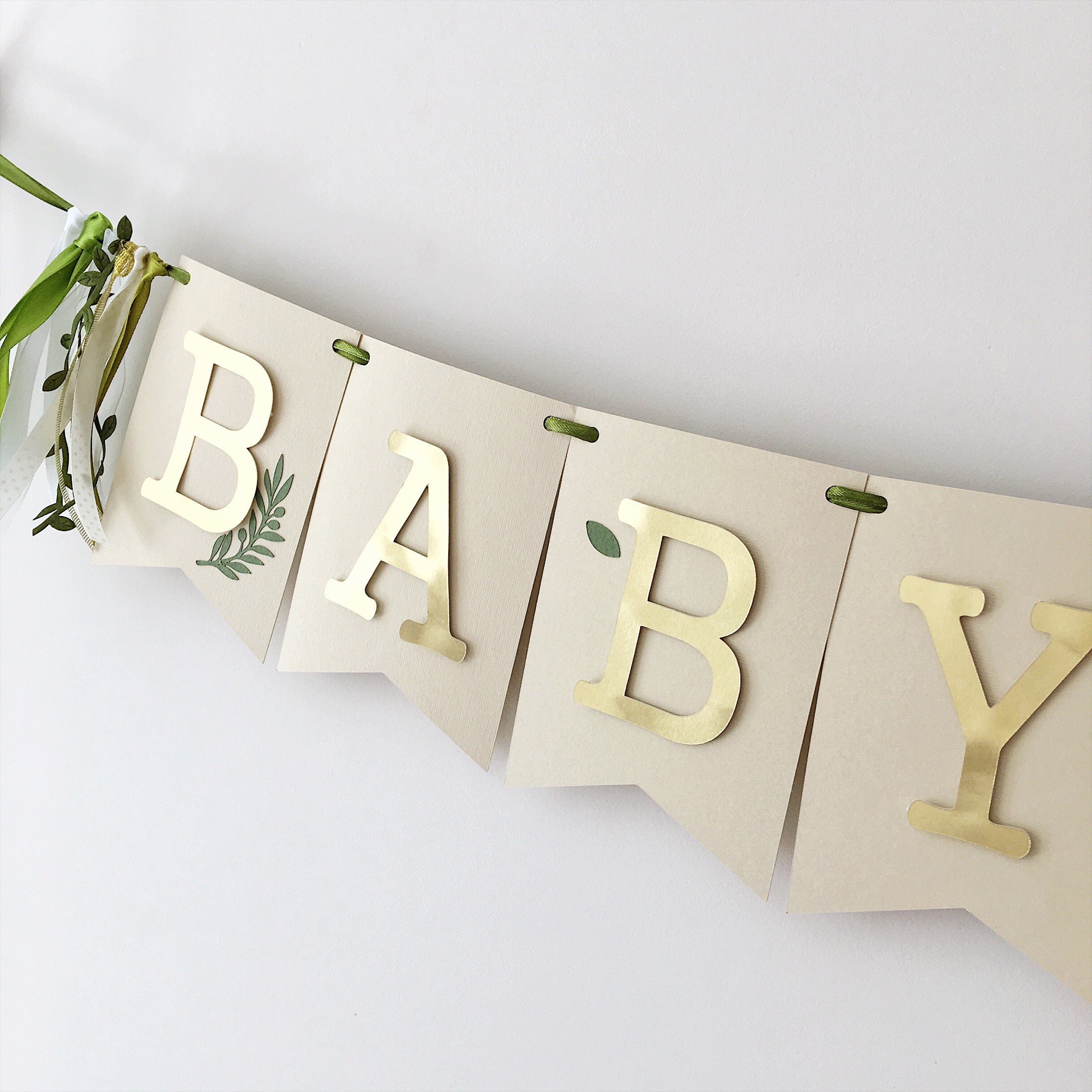 Greenery Banner Green Gold 1st Birthday Decorations Greenery - Etsy Canada