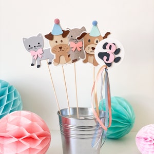 Dog & Cat Birthday Banner, Two Let the Dogs Out, Lets Pawty, Kitten and ...