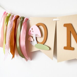 Toadstool High Chair Banner, Mushroom 1 Year Birthday Decorations, Pink ...