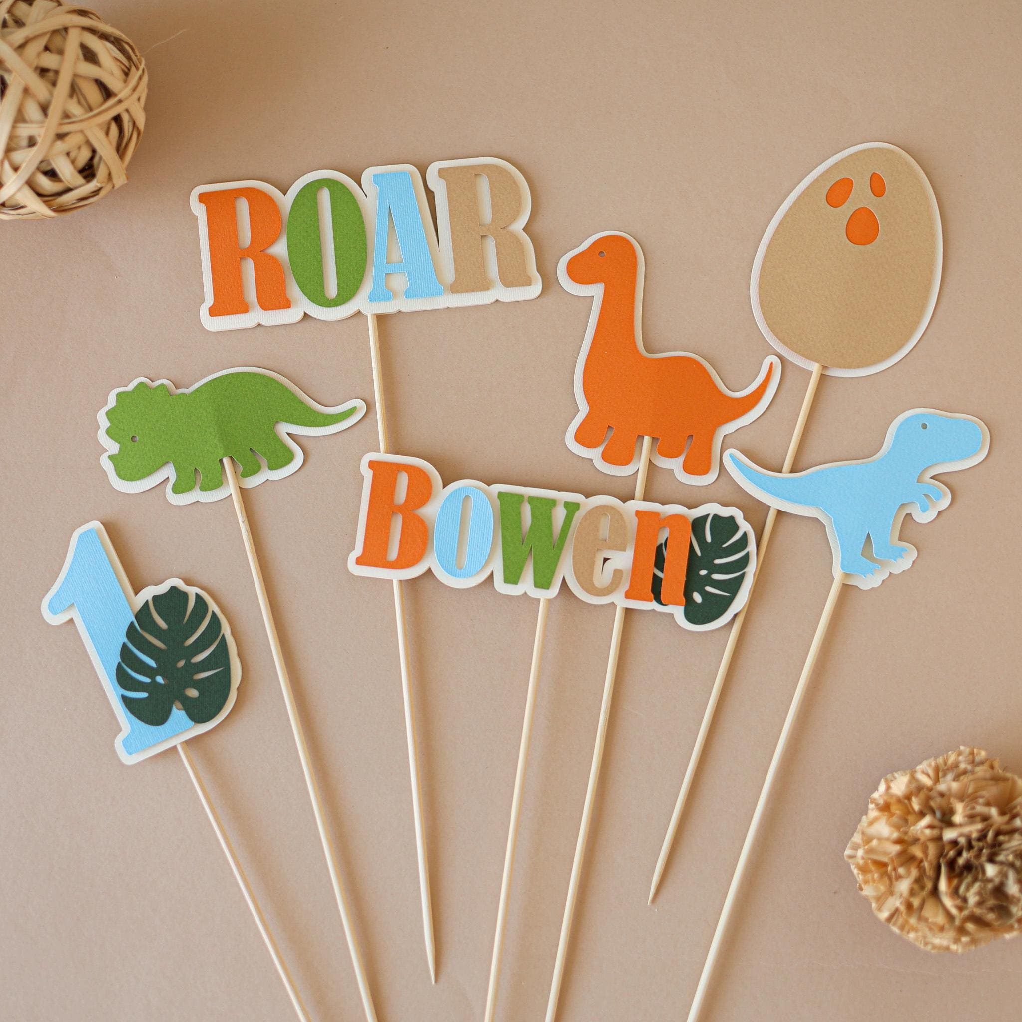 Dinosaur Table Centerpieces - Boy 1st Birthday Decorations - Oneasaurus ...