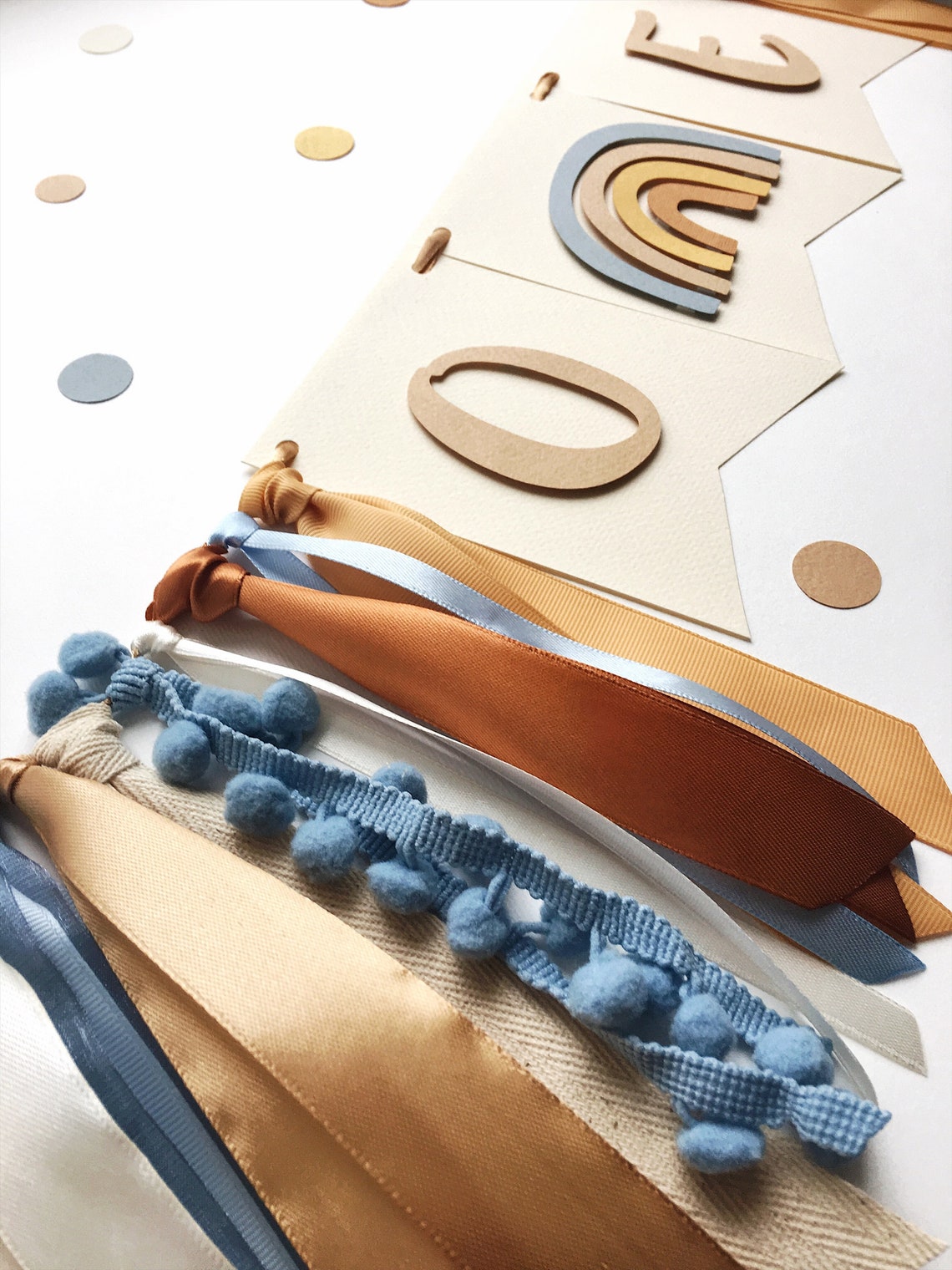 Boy Boho Rainbow One High Chair Banner Muted Rainbow 1st | Etsy