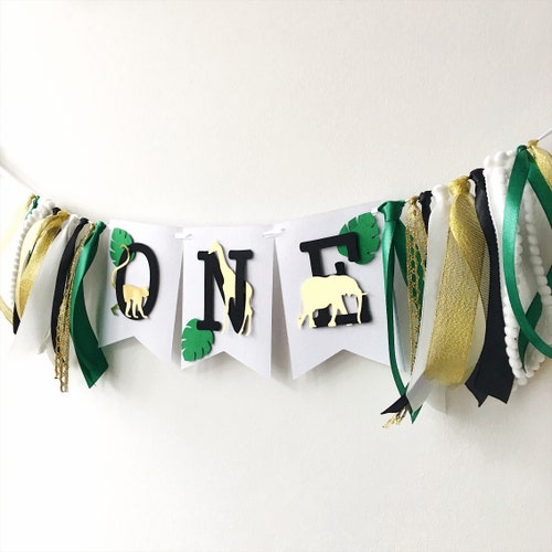 Happy Birthday Banner Wild One Birthday Banner Safari Animals | Etsy