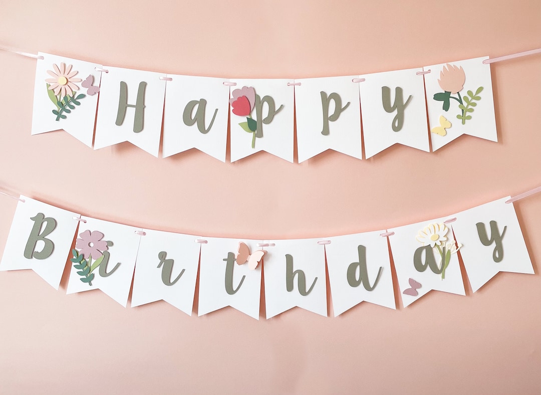Wildflower Birthday Banner, Wild and Onederful Birthday, Flowers Party ...