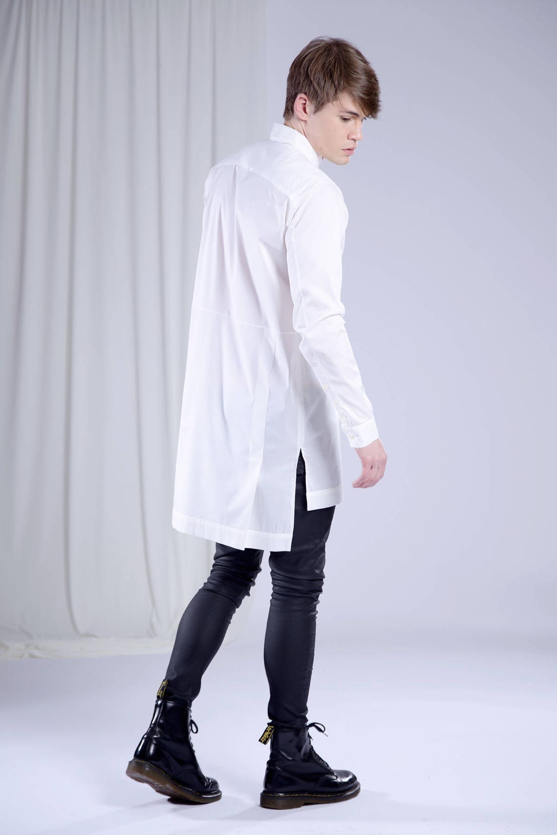 Tunic for Men White Tunic Top Long White Shirt Modern White - Etsy Denmark