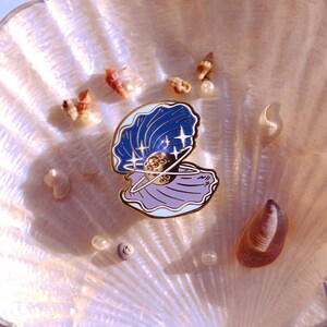 Pearl Sea Shell Enamel Pin navy Variant Lapel Pin Full - Etsy