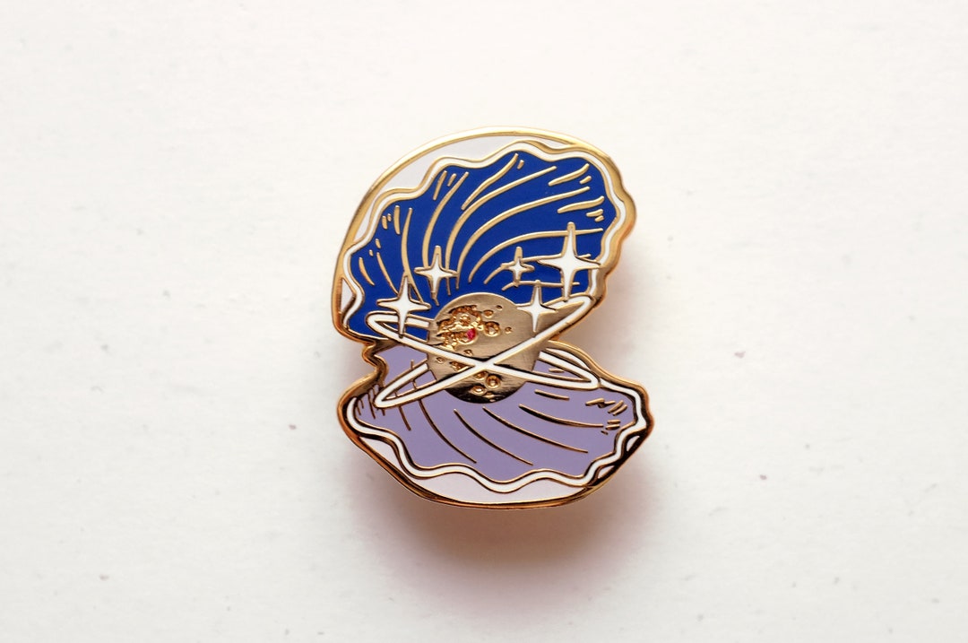 Pearl Sea Shell Enamel Pin navy Variant Lapel Pin Full - Etsy
