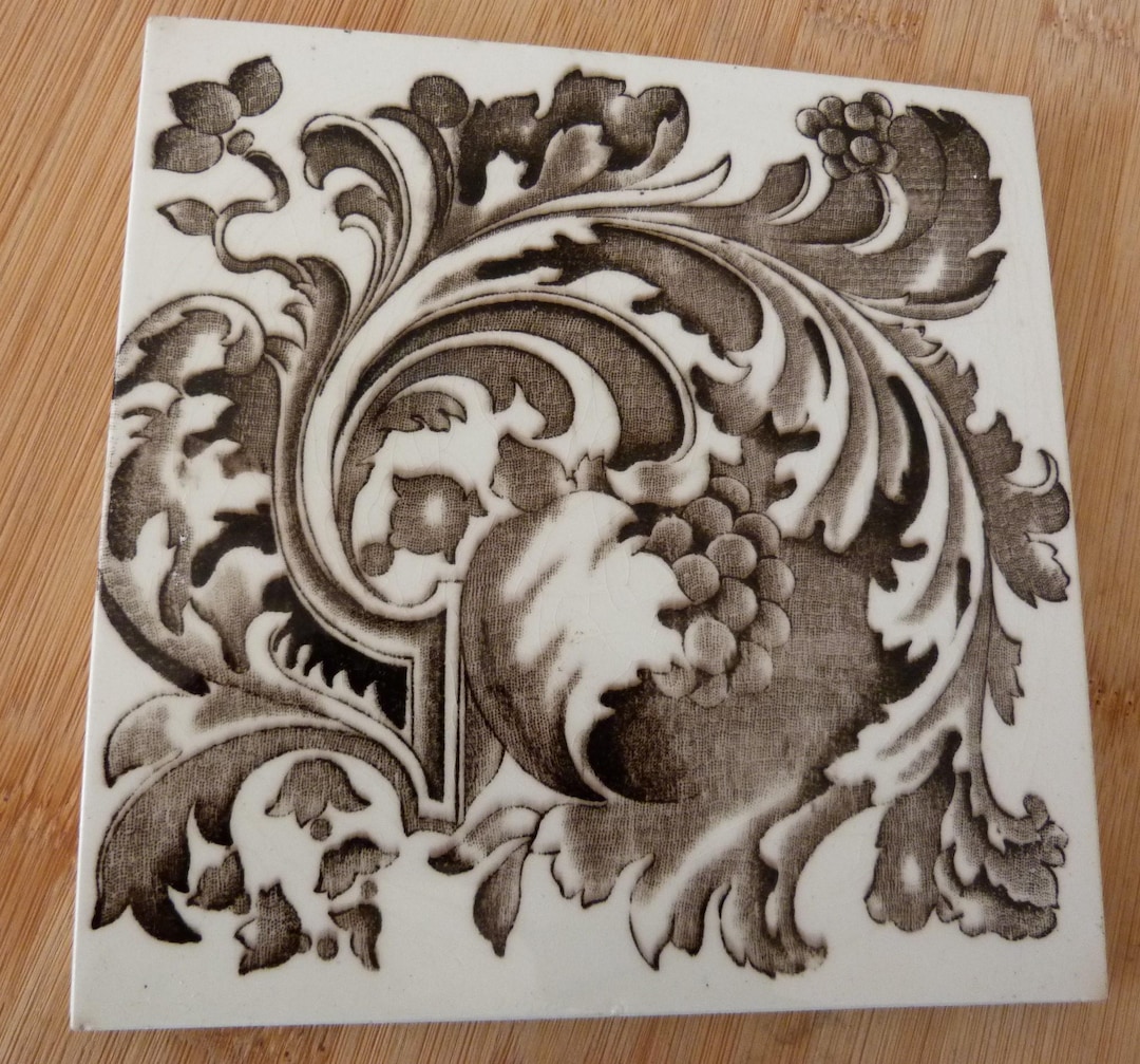 Antique Victorian Tile Acanthus - Etsy