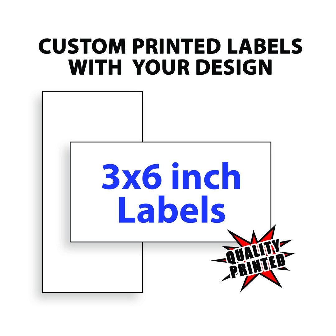 3x6 Inch Custom Printed Rectangle Labels Stickers Rectangle - Etsy