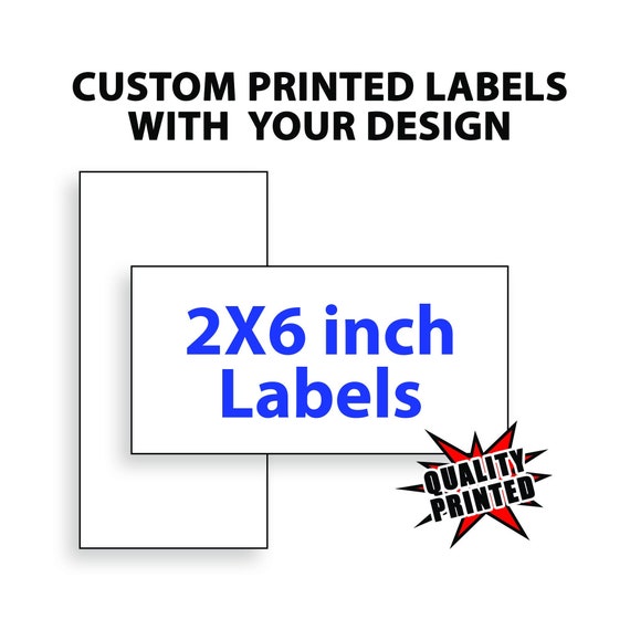 2x6 inch Custom Printed Rectangle Labels Stickers rectangle | Etsy
