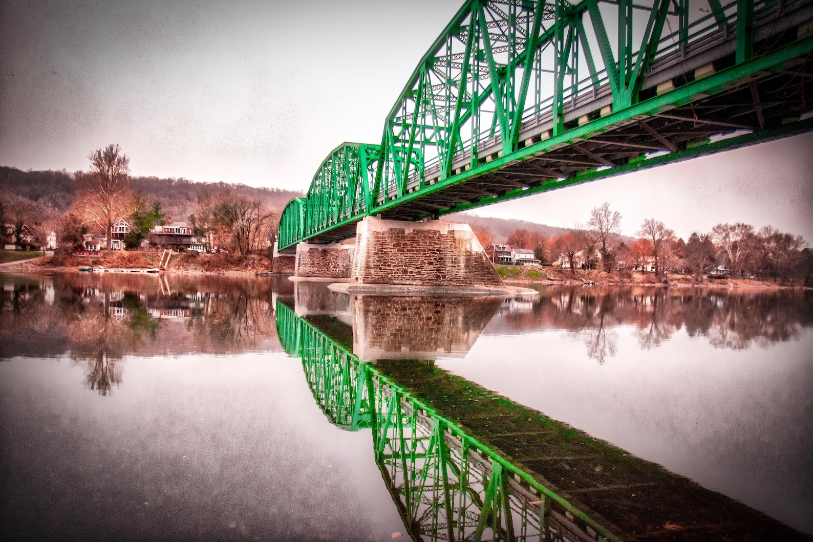 Frenchtown Bridge, Old Bridge, Distressed Art, Bridge Art, Bridge Print ...