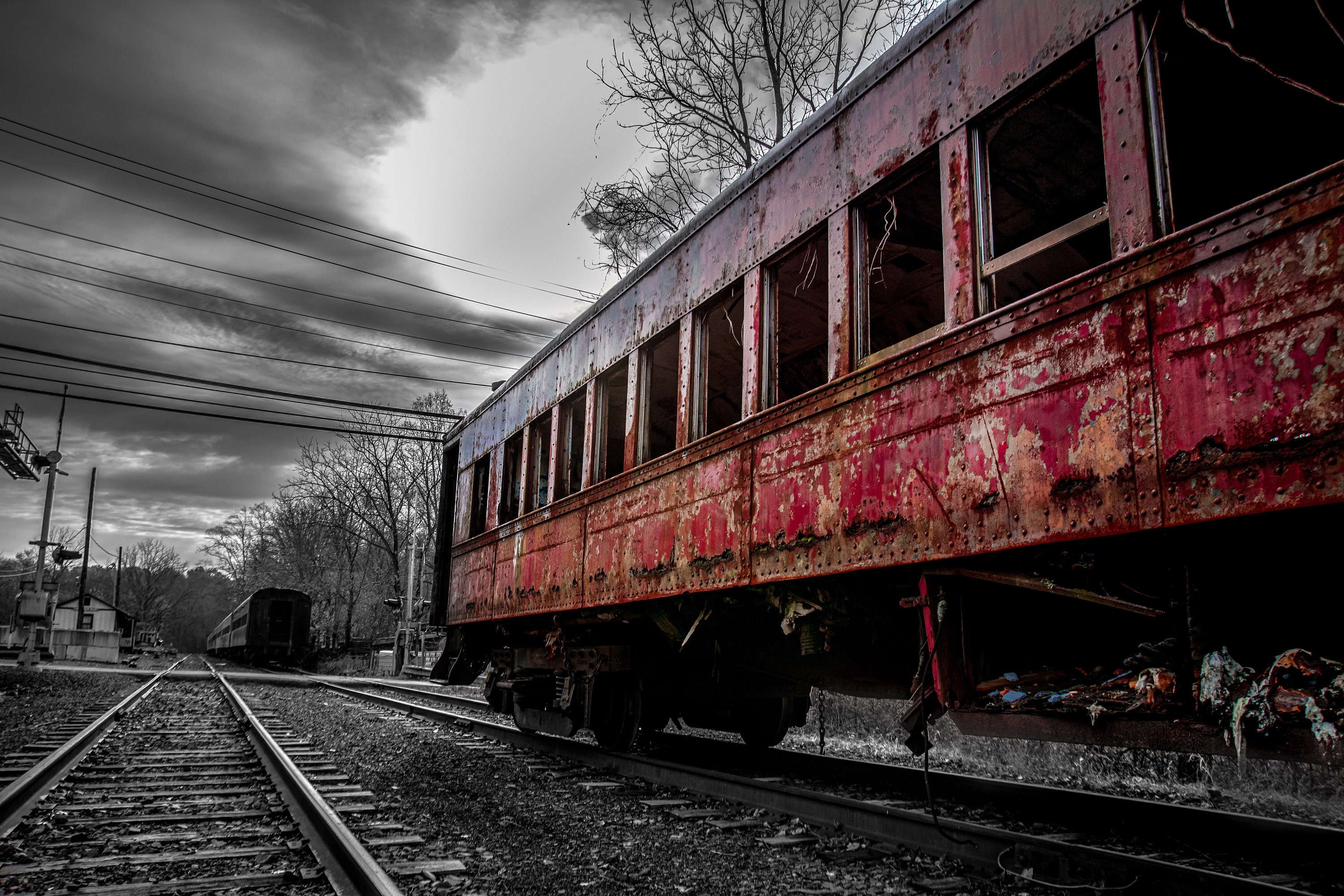Abandoned Train, Vintage Train, Old Train, Caboose Print, Rustic Train ...