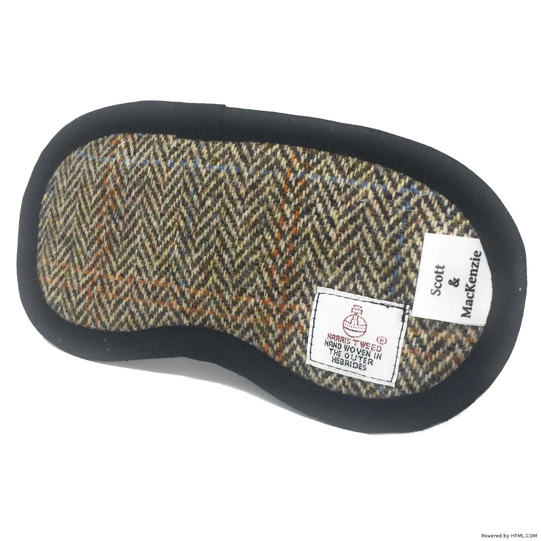 Harris Tweed Eye Mask /sleep Mask in Brown Herringbone - Etsy UK
