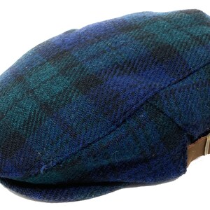 Authentic Harris Tweed Flat Cap and Matching Scarf Set in Black Watch ...