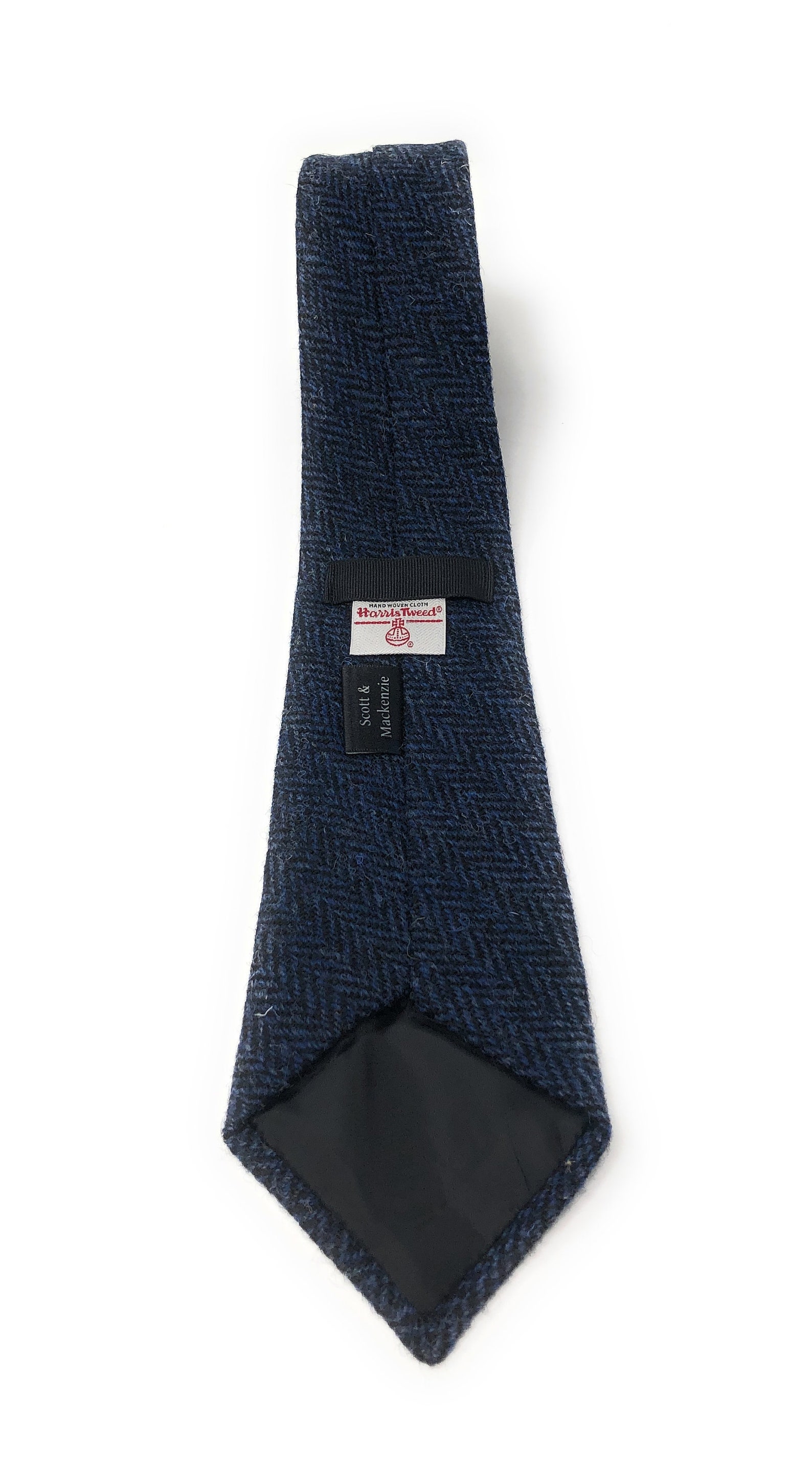 Harris Tweed Tie in Navy Blue Herringbone - Etsy