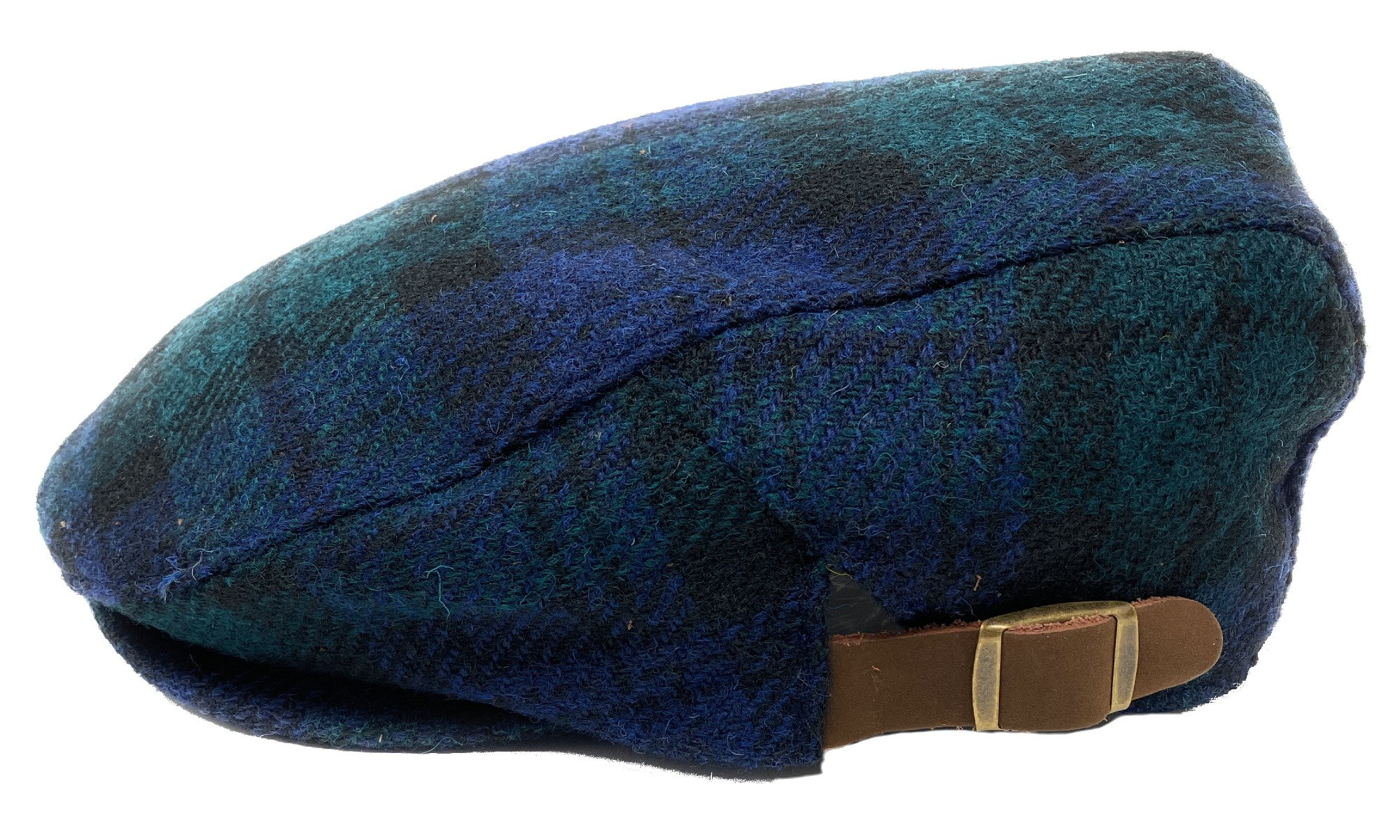 Authentic Harris Tweed Flat Cap and Matching Scarf Set in Black Watch ...