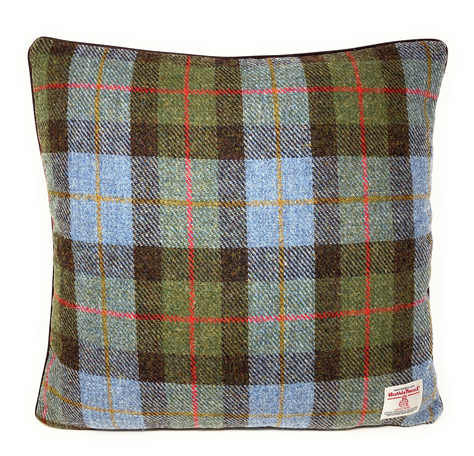 Harris Tweed Cushion Cover – Macleod Tartan, 17” Wool Throw Pillow ...
