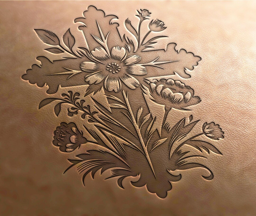 Cross Leather Stamp (delrin Material): Cross 7, Cross Stamp, Flowers ...