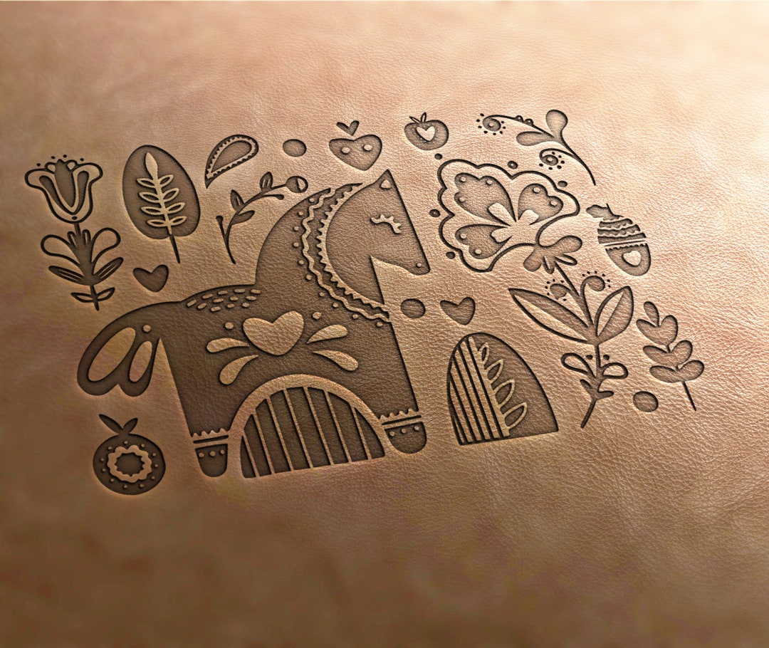 Leather Stamp(delrin Material) Horse Stamp, Flower Stamp, Folk Stamp ...