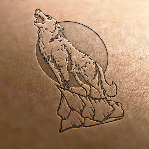 Howling Wolf Stamp - Etsy
