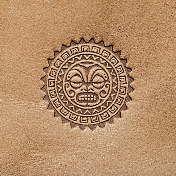 Delrin Leather Stamp: Aztec Face 2 - Etsy
