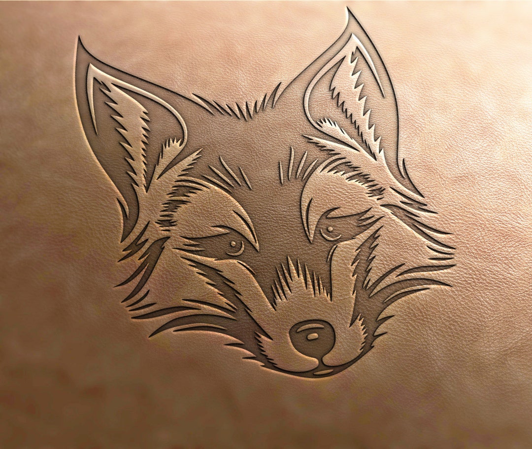 Leather Stamp (delrin Material): Fox Stamp,fox Head, Leather Stamps ...