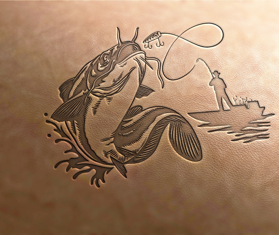 Leather Stamp (delrin Material): Fish Stamp,fisherman Stamp,leather ...