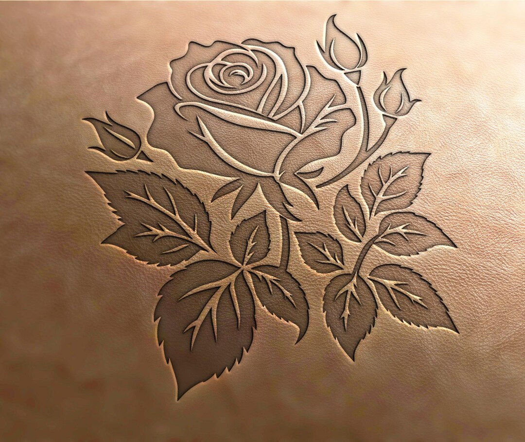 Leather Stamp (delrin Material): Rose Stamp, Flower Stamp ,leather ...