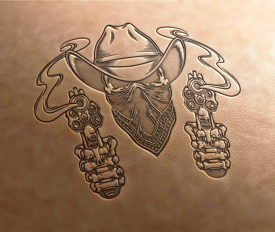 Leather Stamp (delrin Material), Cowboy Stamp, Skull Stamp, Gun Stamp ...