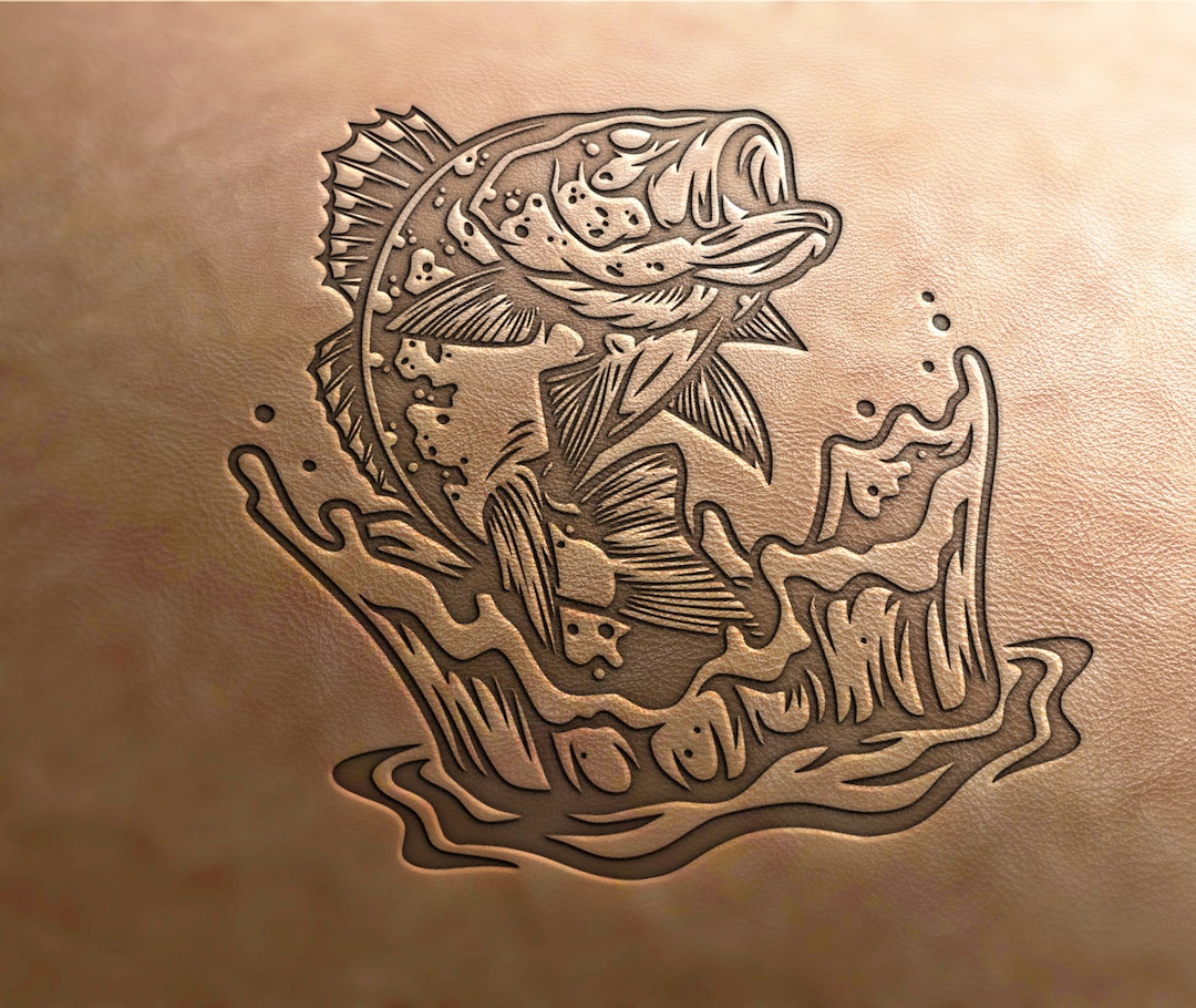 Leather Stamp (delrin Material): Fish Stamp, Fishing Stamp,leather ...