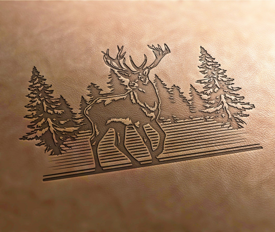 Leather Stamp (delrin Material):deer in Nature3, Deer Stamp, Leather ...