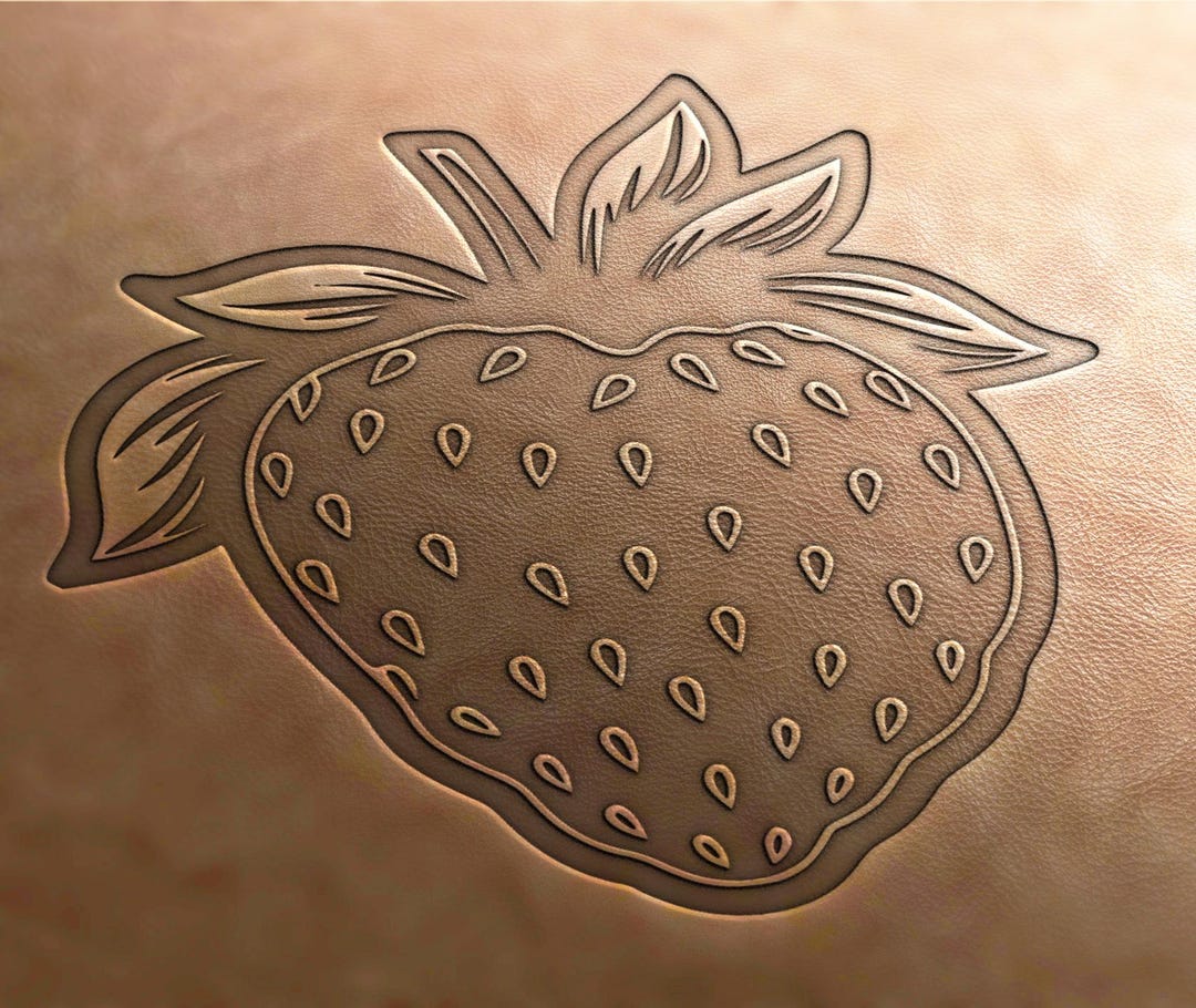 Leather Stamp, Strawberry Stamp, Garden Strawberry, Flower Stamp ...