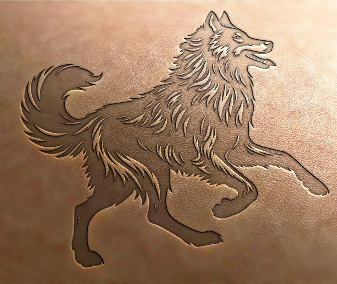 Leather Stamp (delrin Material): Wolf Stamp, Running Wolf, Leather ...