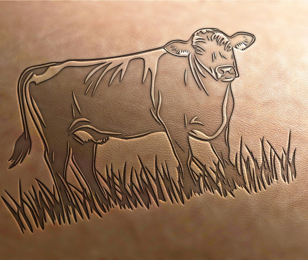 Leather Stamp (delrin Material): Cow Stamp, Angus Cow,leather Stamps ...