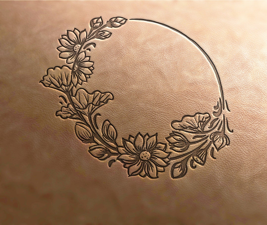 Leather Stamp (delrin Material) Flower Circle Stamp #3, Leather Stamps ...
