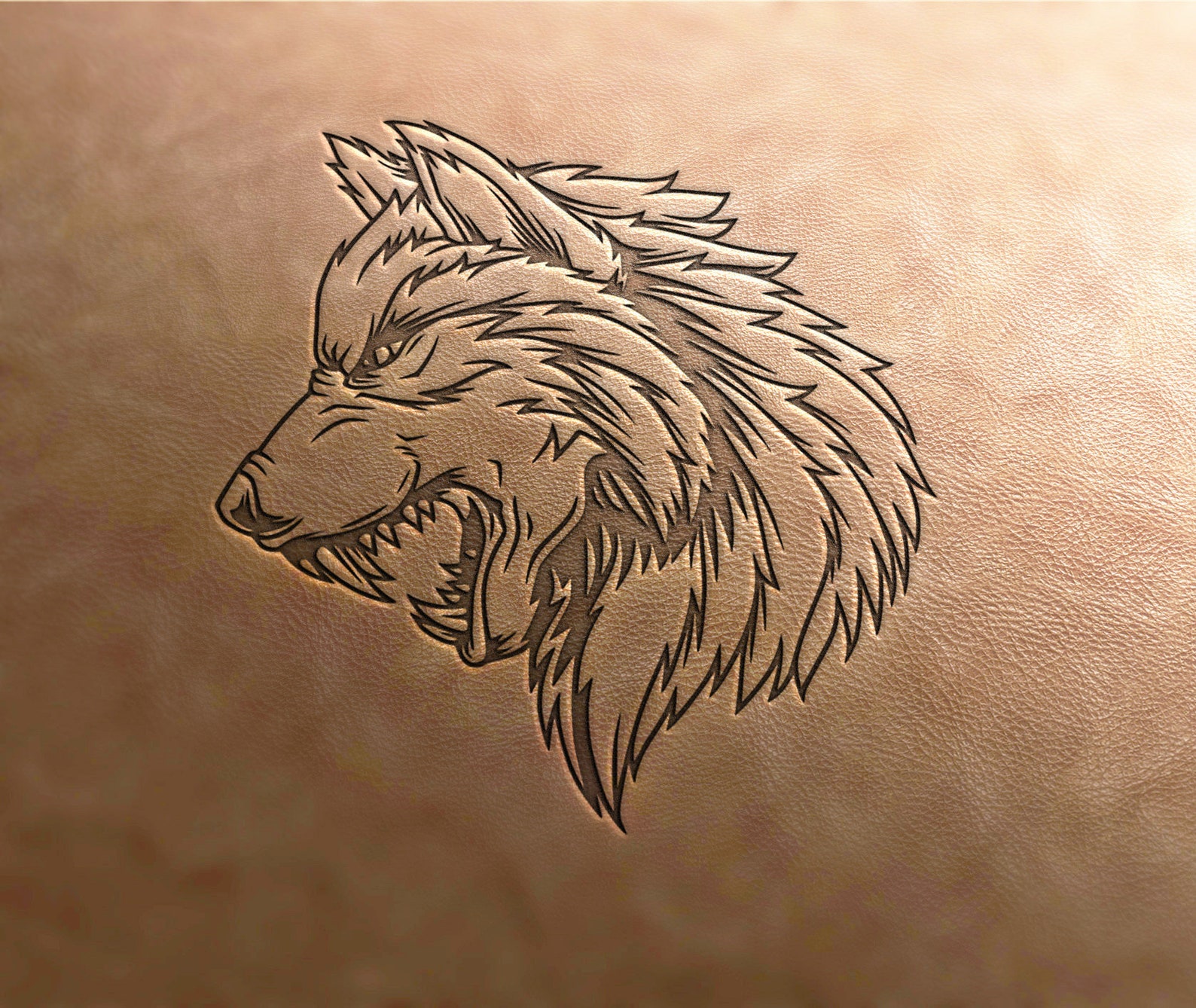 Leather Stamp (delrin Material): Wolf's Head, Angry Wolf, Leather ...
